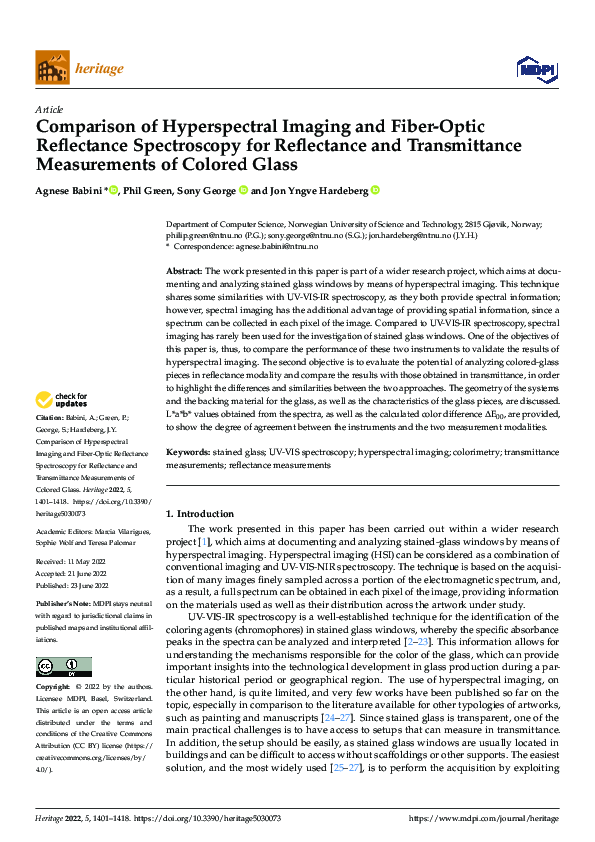 (PDF) Comparison of Hyperspectral Imaging and Fiber-Optic Reflectance ...