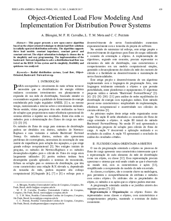 (PDF) Object-oriented load flow modeling and implementation for distribution power systems ...