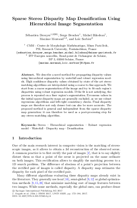(PDF) Sparse Stereo Disparity Map Densification Using Hierarchical Image Segmentation
