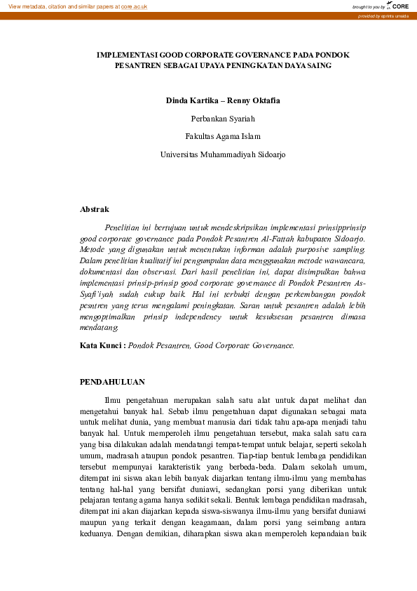 (PDF) Implementasi Good Corporate Governance Pada Pt. Penerbit Erlangga Cabang Surabaya | Dinda ...