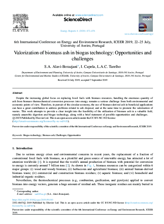 (PDF) Valorization of biomass ash in biogas technology: Opportunities ...