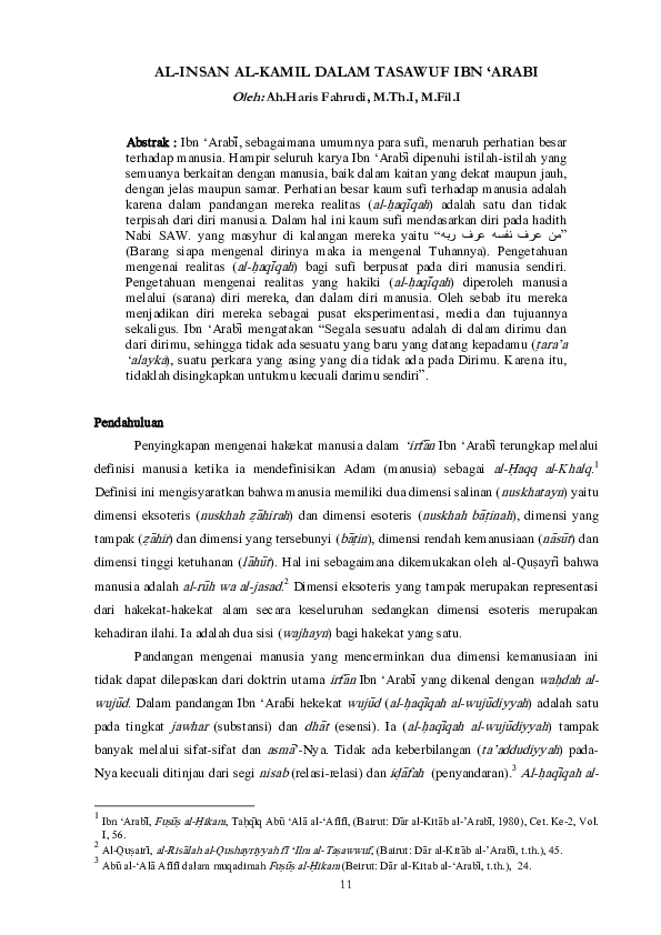 (PDF) Al-Insan Al-Kamil Dalam Tasawuf Ibn ‘Arabi