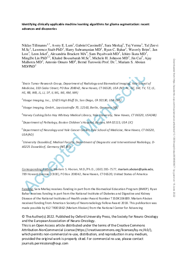 Pdf Identifying Clinically Applicable Machine Learning Algorithms For