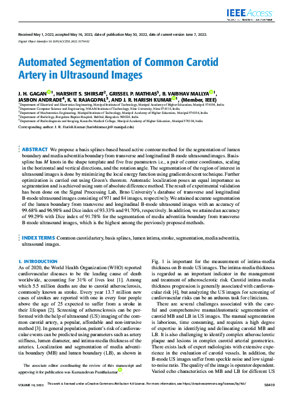 Pdf Automated Segmentation Of Common Carotid Artery In Ultrasound Images Vaibhav Mallya