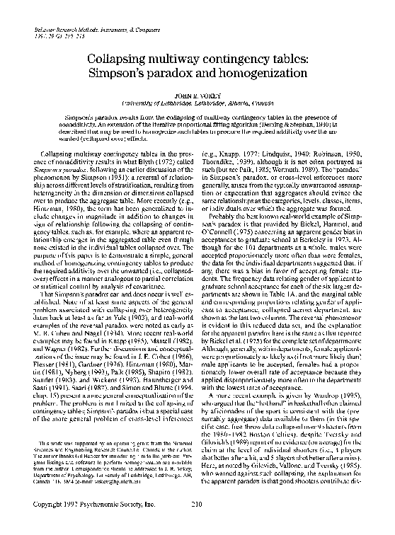 (PDF) Collapsing multiway contingency tables: Simpson’s paradox and ...