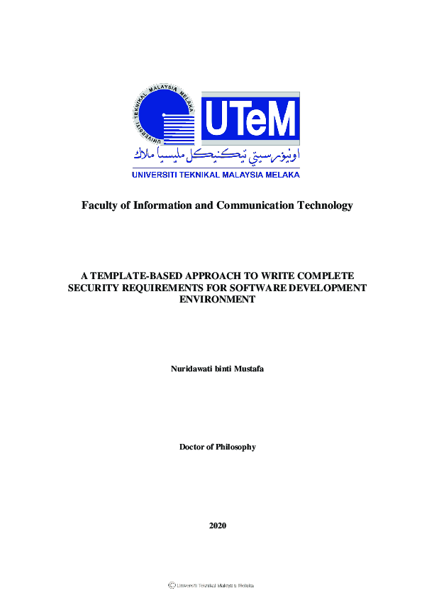 (PDF) A Template-Based Approach To Write Complete Security Requirements ...