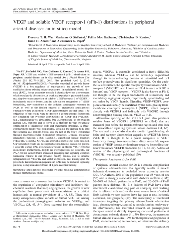(PDF) VEGF and soluble VEGF receptor-1 (sFlt-1) distributions in ...