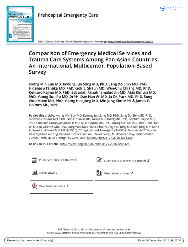 (PDF) Comparison of Emergency Medical Services and Trauma Care Systems ...