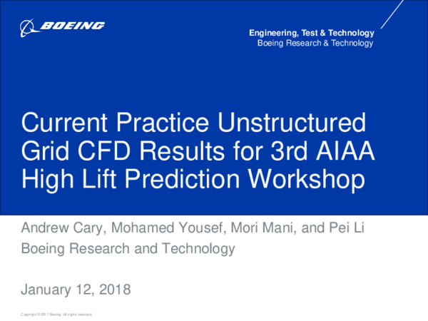 Pdf Current Practice Unstructured Grid Cfd Results For 3rd Aiaa High