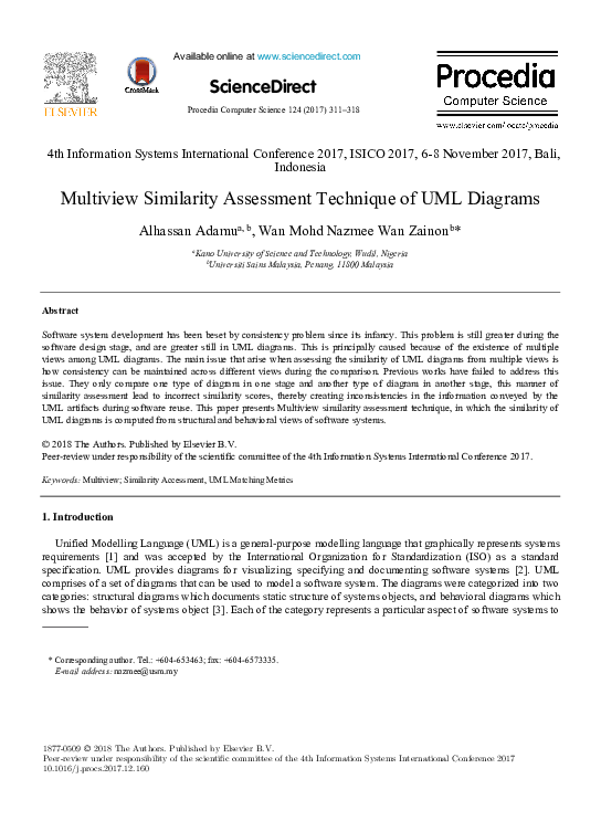 Pdf Multiview Similarity Assessment Technique Of Uml Diagrams