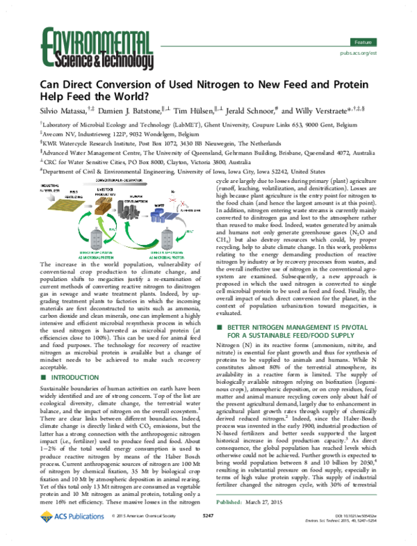 (PDF) Can direct conversion of used nitrogen to new feed and protein ...