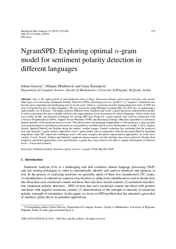 (PDF) NgramSPD: Exploring optimal n-gram model for sentiment polarity detection in different ...