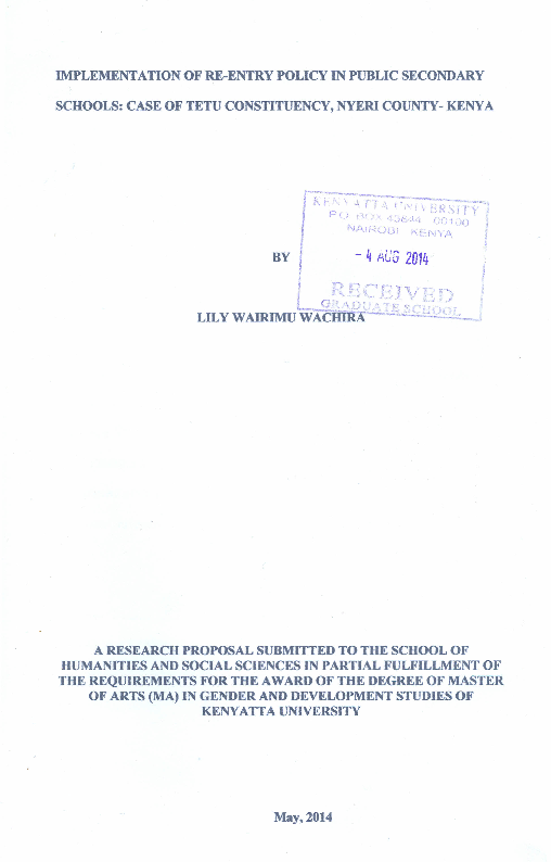(PDF) Implementation of re-entry policy in public secondary schools ...