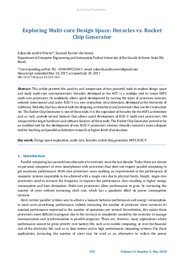 (PDF) Exploring Multi-core Design Space: Heracles vs. Rocket Chip Generator