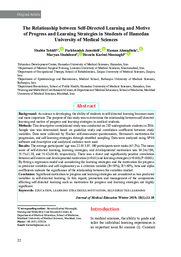 (PDF) The Relationship between Self-Directed Learning and Motive of Progress and Learning ...