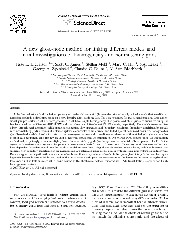 (PDF) A new ghost-node method for linking different models and initial ...