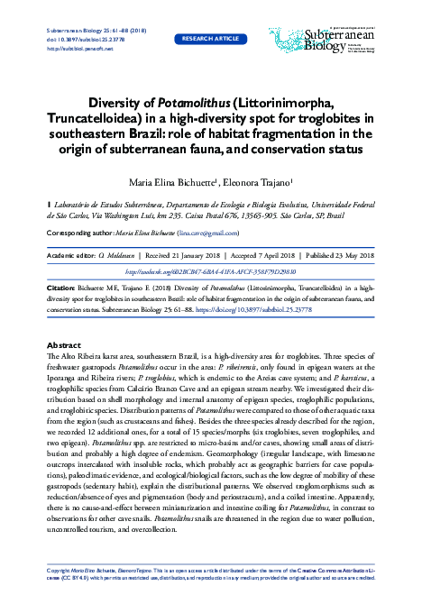 (PDF) Figure 5 from: Bichuette ME, Trajano E (2018) Diversity of ...
