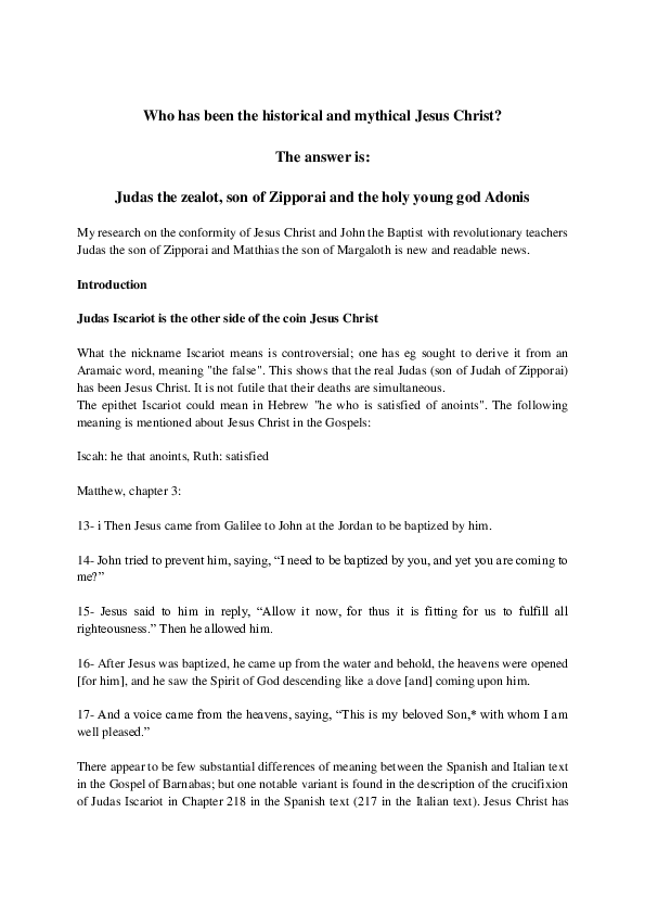 (PDF) Jesus Christos real name was Judas