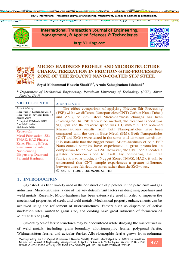 (PDF) MICRO-HARDNESS PROFILE AND MICROSTRUCTURE CHARACTERIZATION IN FRICTION-STIR-PROCESSING ...