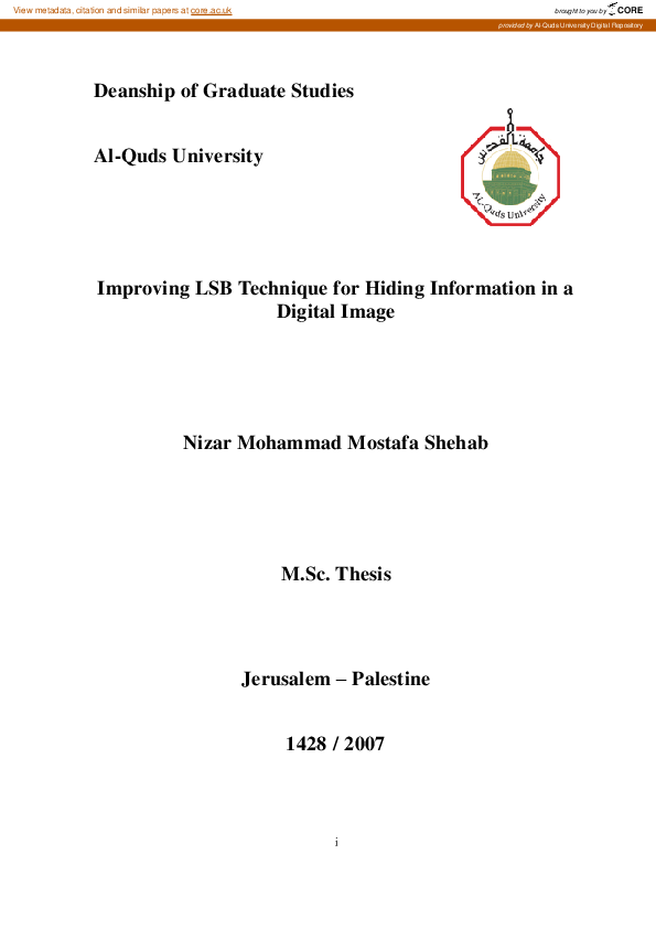 Pdf Improving Lsb Technique For Hiding Information In A Digital Image