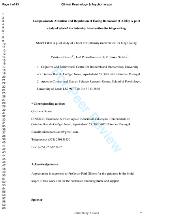 (PDF) Compassionate Attention and Regulation of Eating Behaviour: A ...