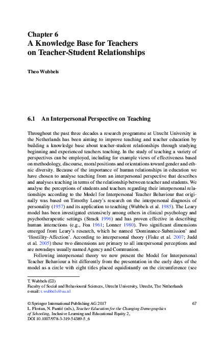 (PDF) A Knowledge Base for Teachers on Teacher-Student Relationships ...