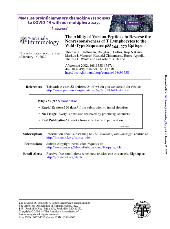 (PDF) The Ability of Variant Peptides to Reverse the Nonresponsiveness ...
