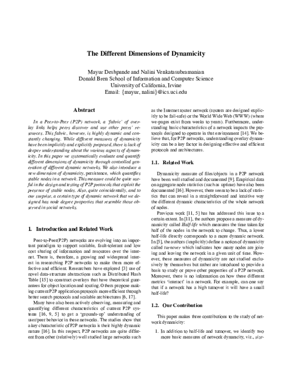 (PDF) The different dimensions of dynamicity