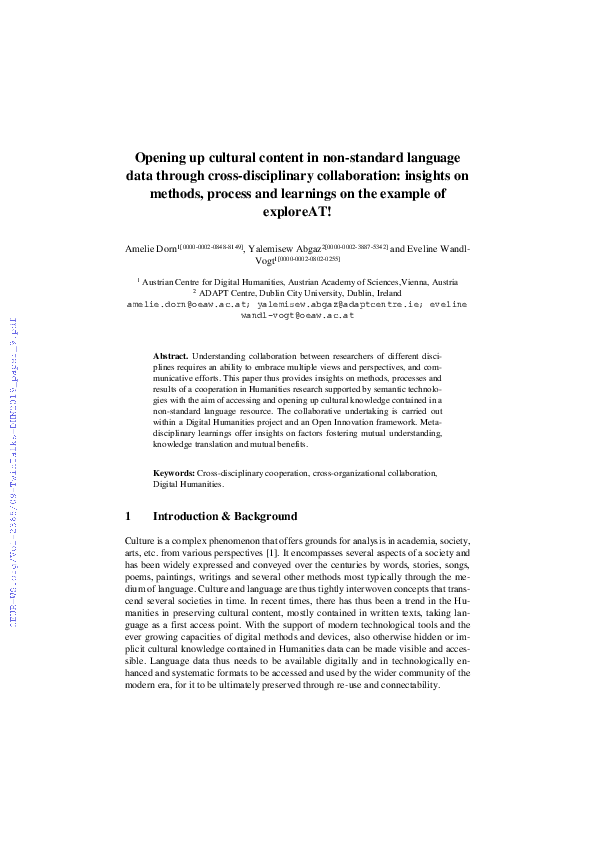 (PDF) Opening up cultural content in non-standard language data through ...
