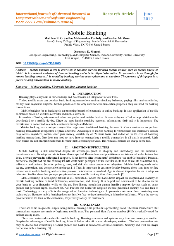 (PDF) Mobile Banking