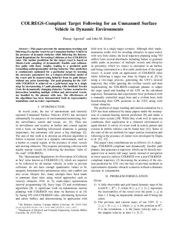 (PDF) COLREGS-compliant target following for an Unmanned Surface ...
