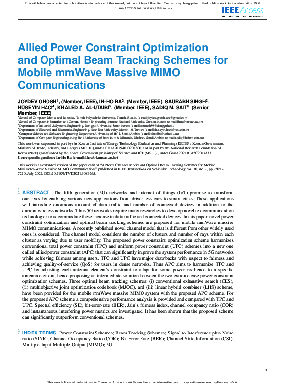 (PDF) Allied Power Constraint Optimization and Optimal Beam Tracking Schemes for Mobile mmWave ...