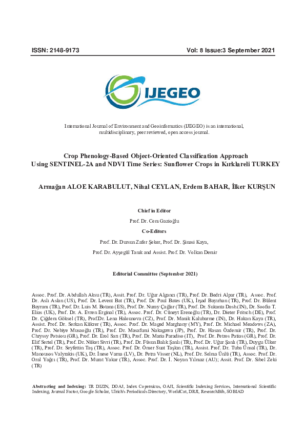 Pdf Crop Phenology Based Object Oriented Classification Approach Using Sentinel 2a And Ndvi