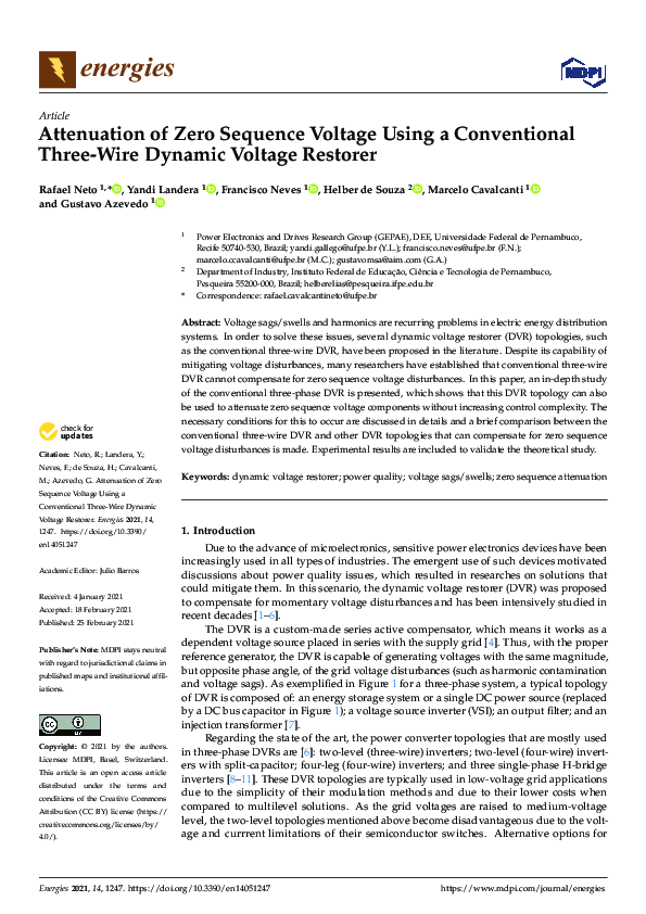 (PDF) Attenuation of Zero Sequence Voltage Using a Conventional Three ...