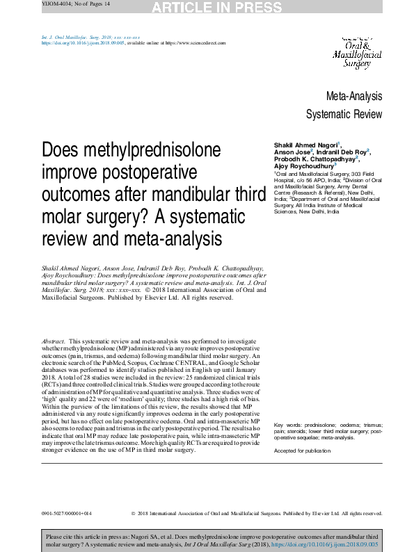 (PDF) Does methylprednisolone improve postoperative outcomes after ...