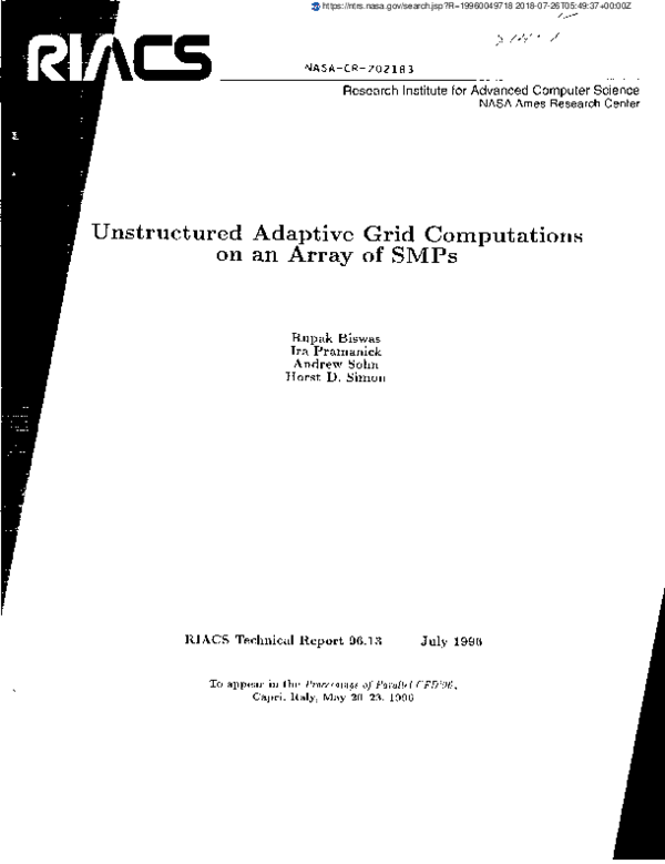 Pdf Unstructured Adaptive Grid Computations On An Array Of Smps