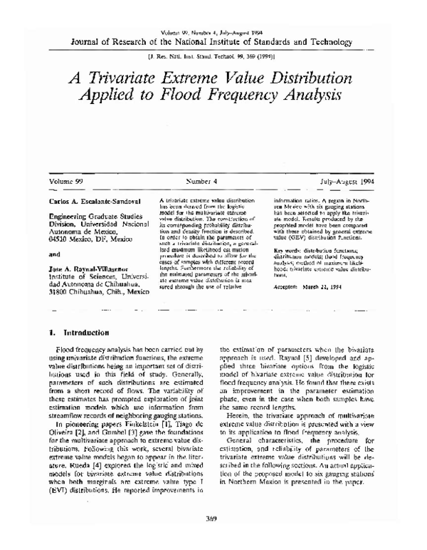 (PDF) A trivariate extreme-value distribution applied to flood ...