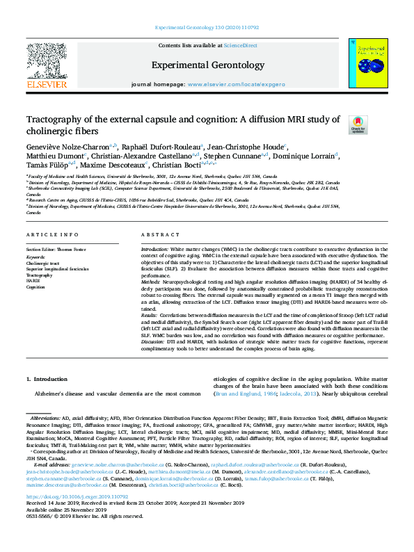 (PDF) Tractography of the external capsule and cognition: A diffusion ...