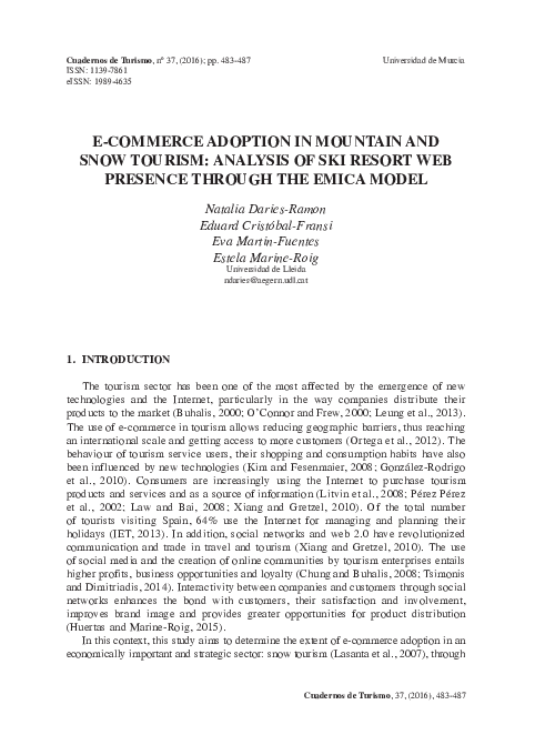 (PDF) E-commerce in Ski Resorts: eMICA Analysis