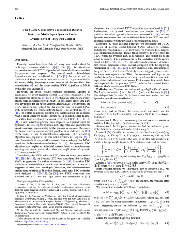 (PDF) Fixed-Time Cooperative Tracking for Delayed Disturbed Multi-Agent Systems Under Dynamic ...