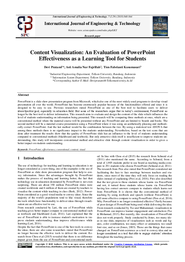 (PDF) Content Visualization: An Evaluation of PowerPoint Effectiveness ...