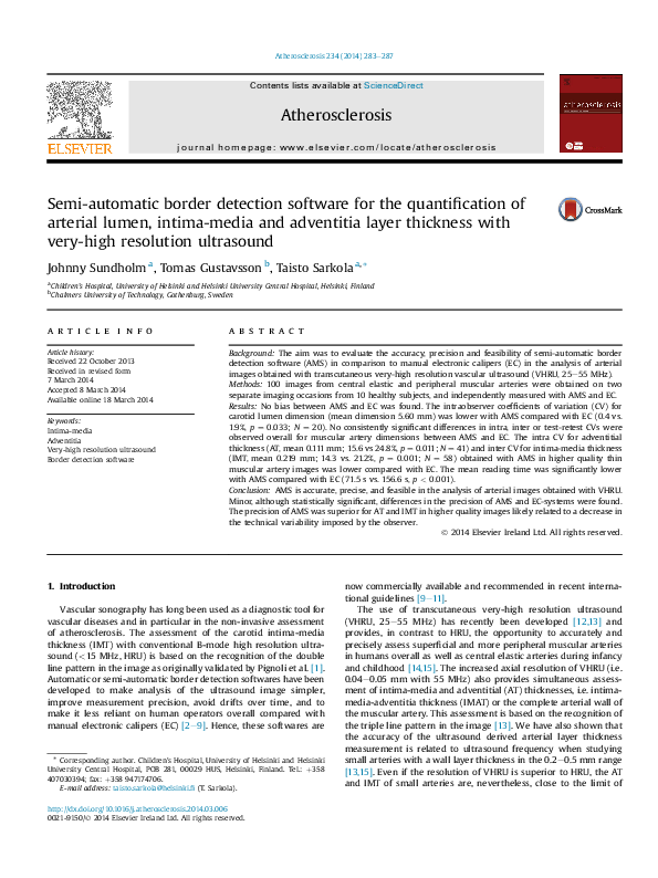 Pdf Semi Automatic Border Detection Software For The Quantification