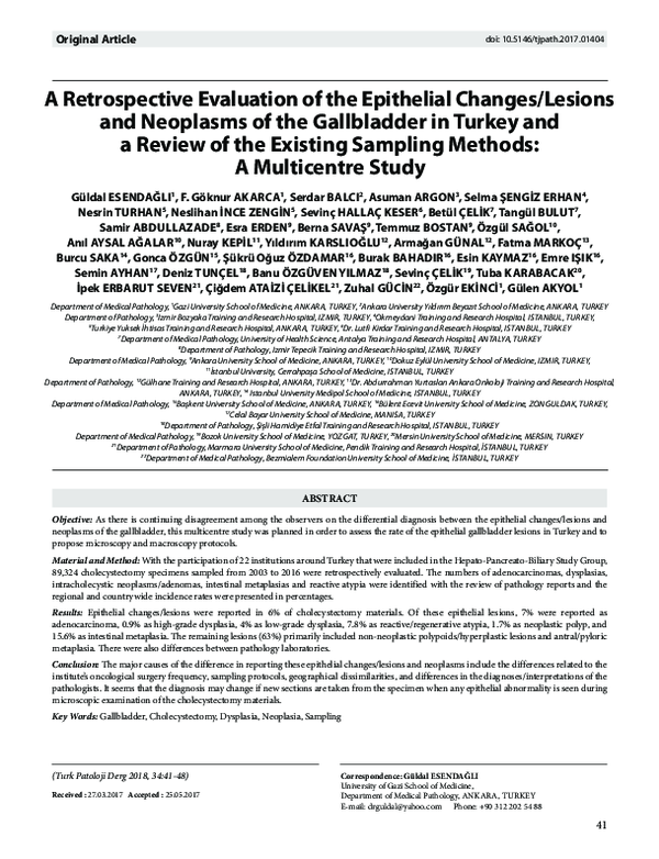 (PDF) A retrospective evaluation of the epithelial changes/lesions and ...