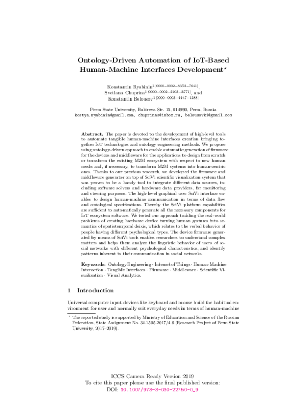 (PDF) Ontology-Driven Automation of IoT-Based Human-Machine Interfaces Development