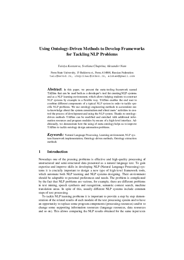 (PDF) Using Ontology-Driven Methods to Develop Frameworks for Tackling ...