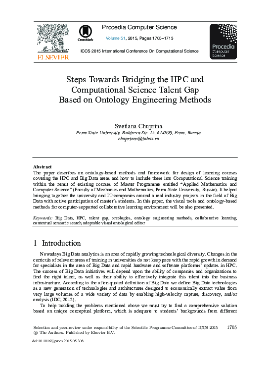 (PDF) Steps towards Bridging the HPC and Computational Science Talent Gap Based on Ontology ...