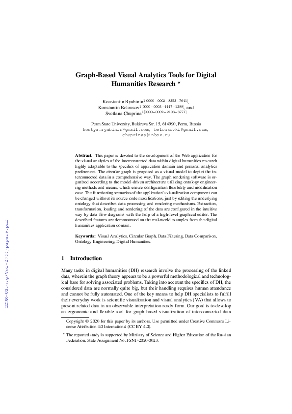 (PDF) Graph-Based Visual Analytics Tools for Digital Humanities Research