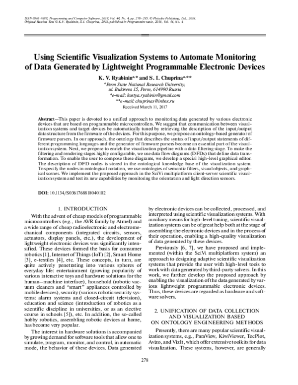 (PDF) Automated Monitoring of Programmable Devices Data