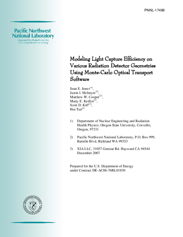 (PDF) Modeling Light Capture Efficiency on Various Radiation Detector Geometries Using Monte ...