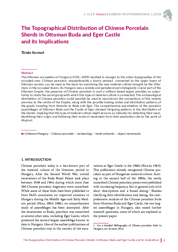 (PDF) The Topographical Distribution of Chinese Porcelain Sherds in ...